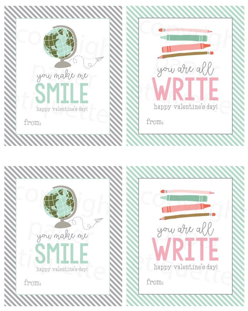 Kid Valentine's Day Cards Teacher School Valentine - Etsy