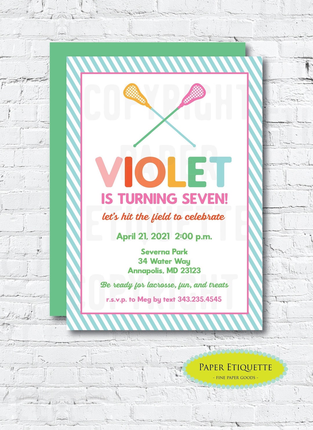 Lacrosse Invitation, Lacrosse Party Invite, Girls Lacrosse, Boys ...