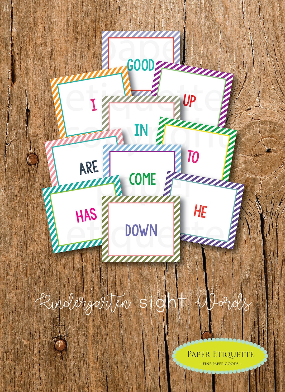 Kindergarten Sight Word Flash Cards, Elementary Flash Cards, Sight ...