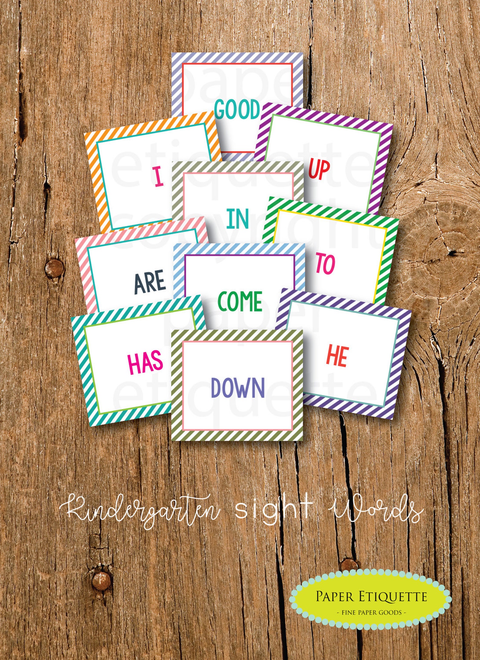 Kindergarten Sight Word Flash Cards, Elementary Flash Cards, Sight ...