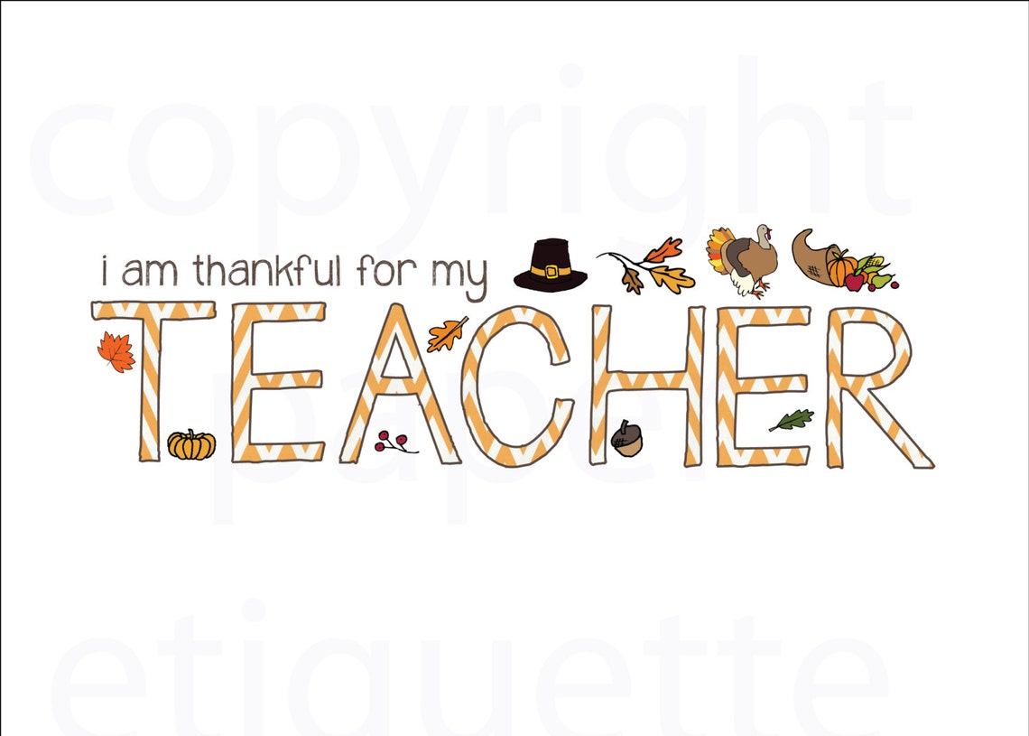 Teacher Thanksgiving Gift /Thanksgiving Thankful For My | Etsy