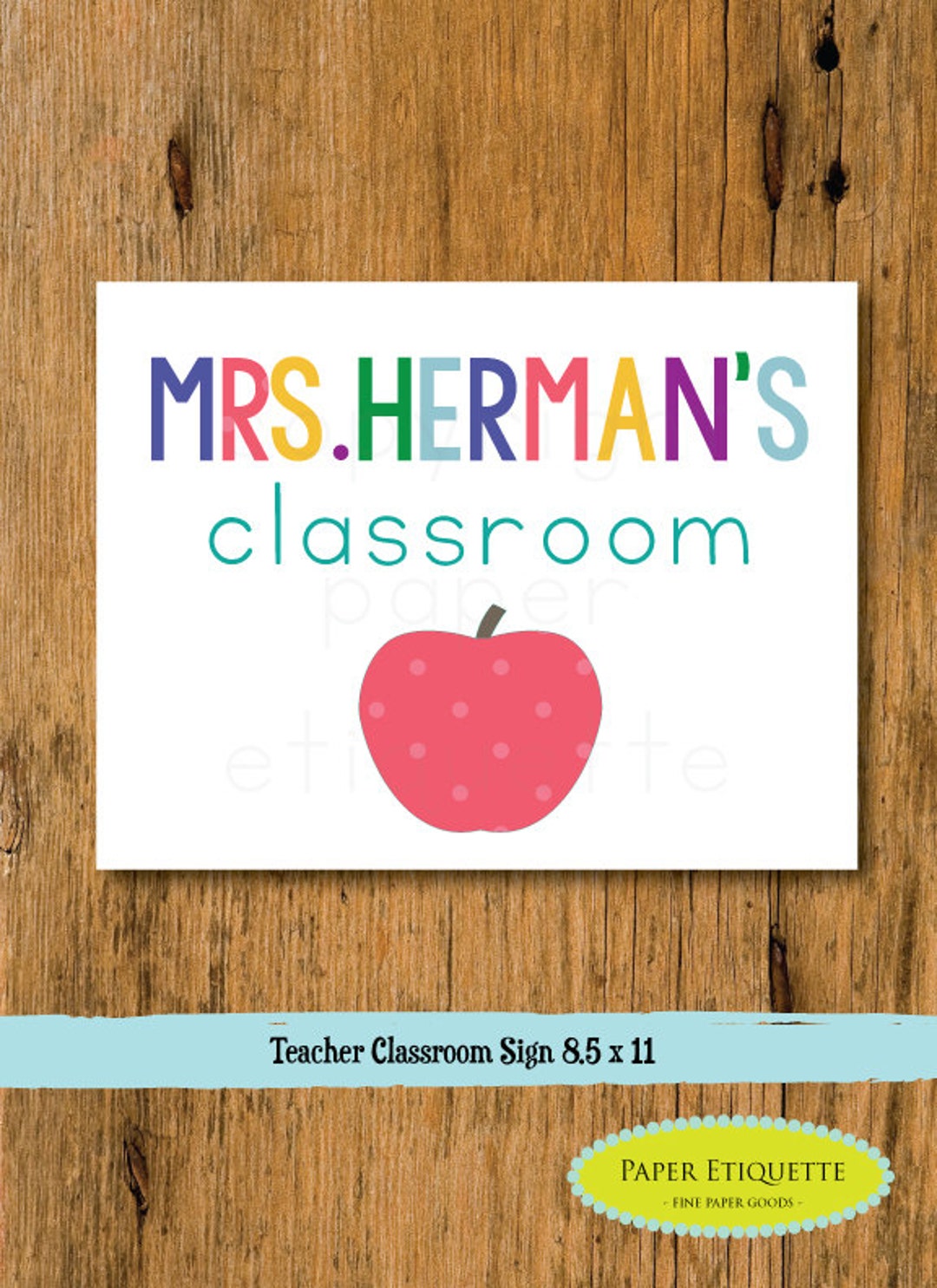 Classroom Sign Teacher Classroom Decor Custom Teacher Sign Classroom ...