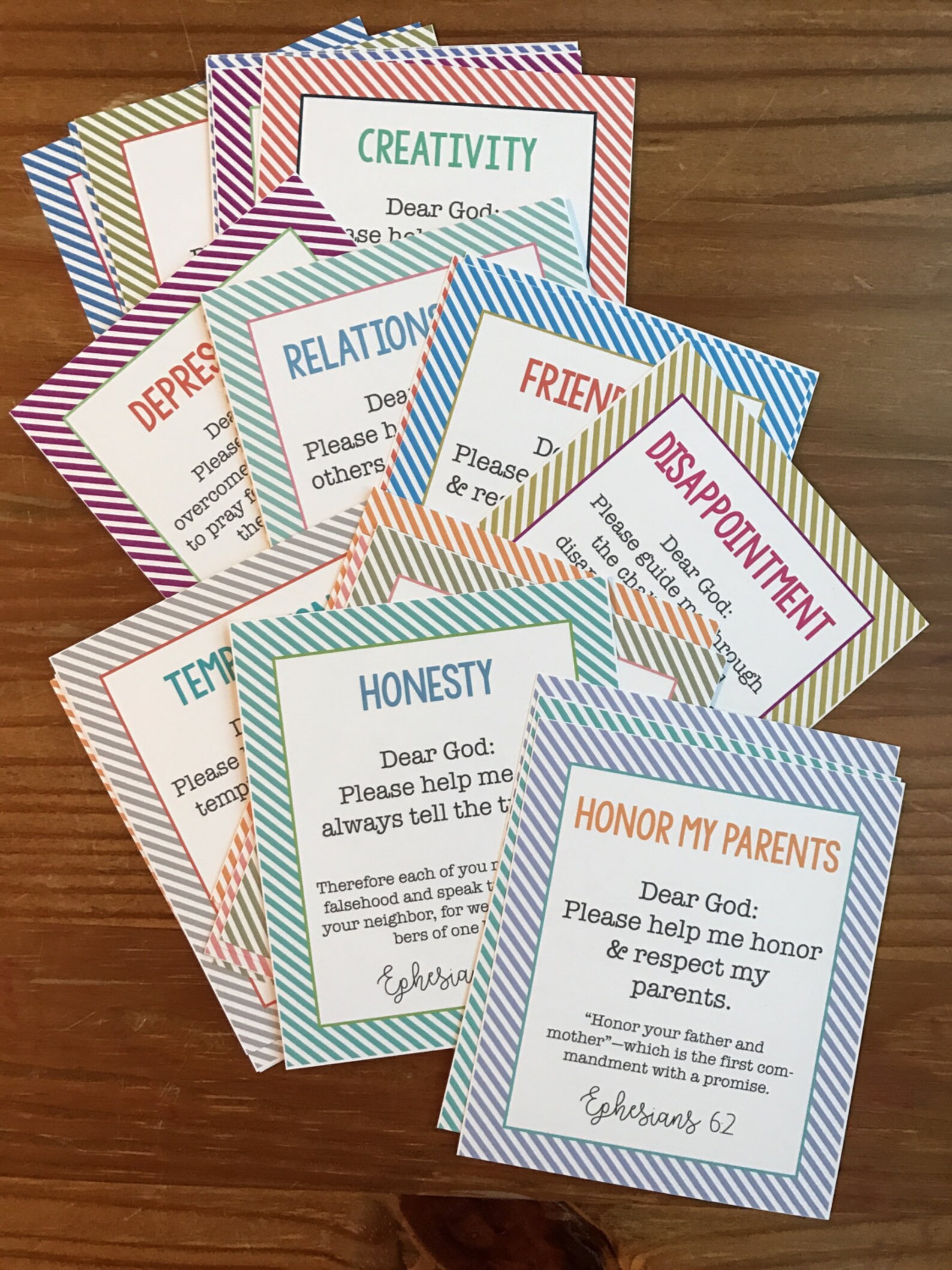 Children's Prayer Cards 40 Christian Prayer Cards for - Etsy