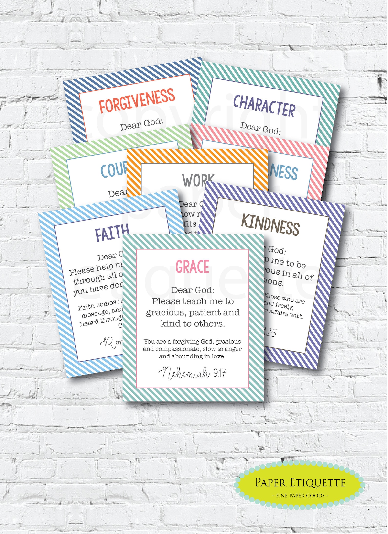 Children's Prayer Cards 40 Christian Prayer Cards for - Etsy