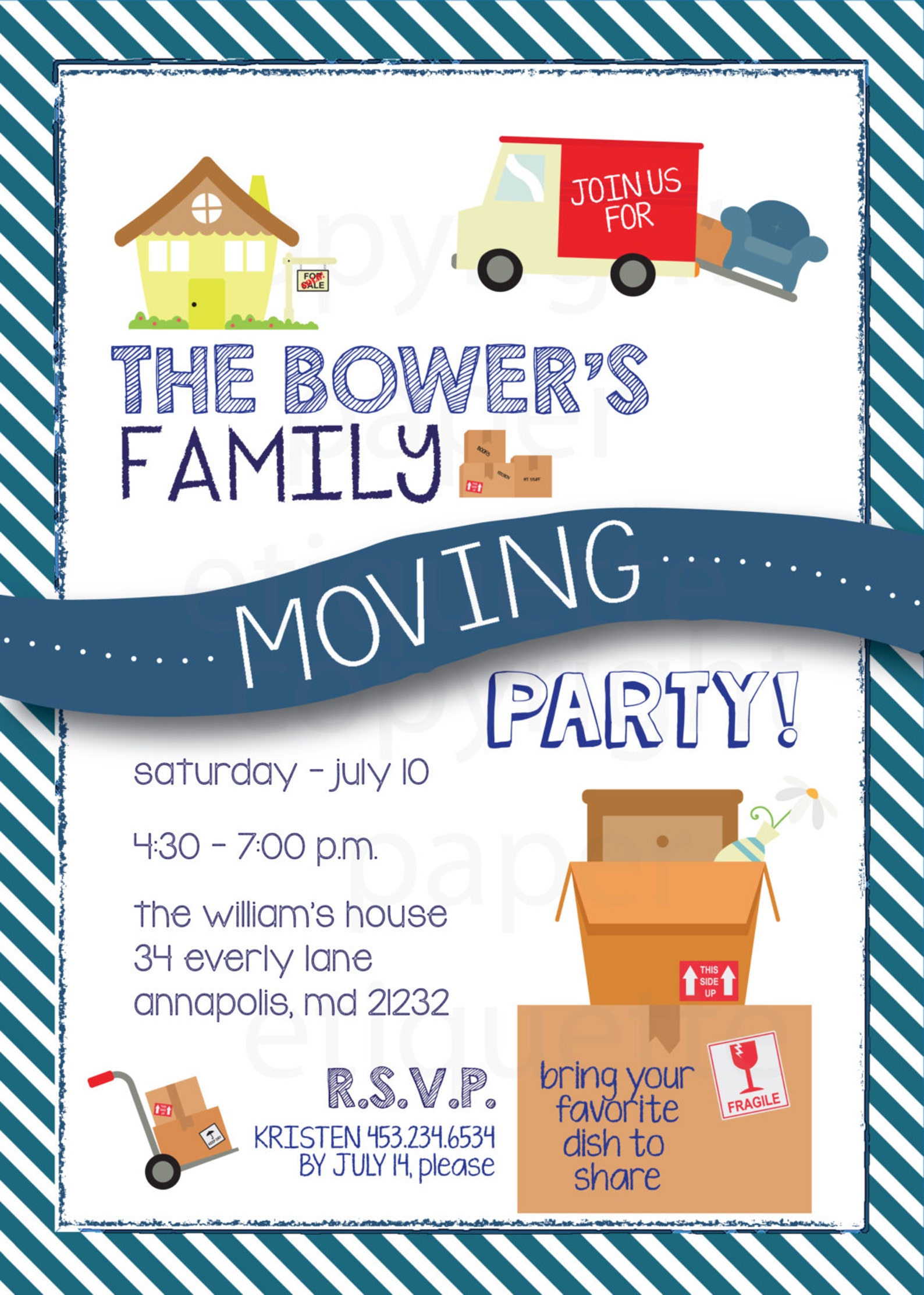Going Away Party, Moving Party Invitation, Virtual Packing Party, We ...