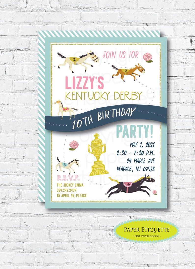 Kentucky Derby Party Invitation Horse Race Invite Preakness - Etsy