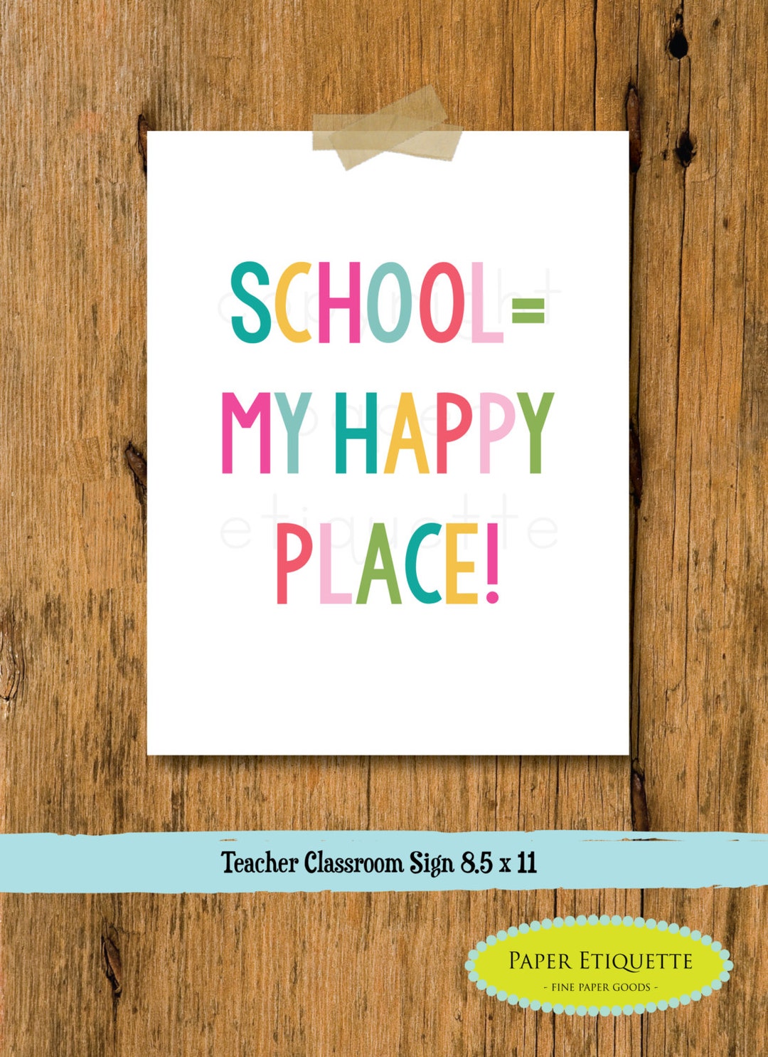 Teacher Gift Classroom Sign School Happy Place - Etsy
