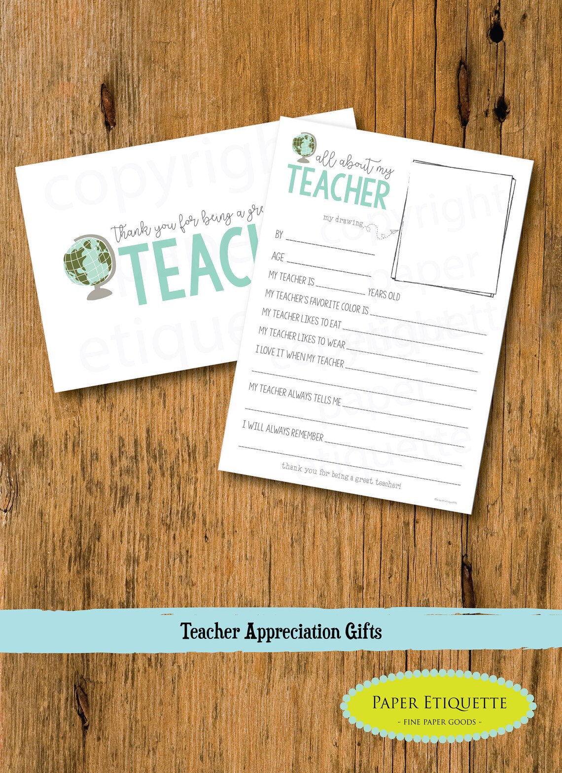 All About My Teacher Teacher Appreciation Gift End of Year | Etsy