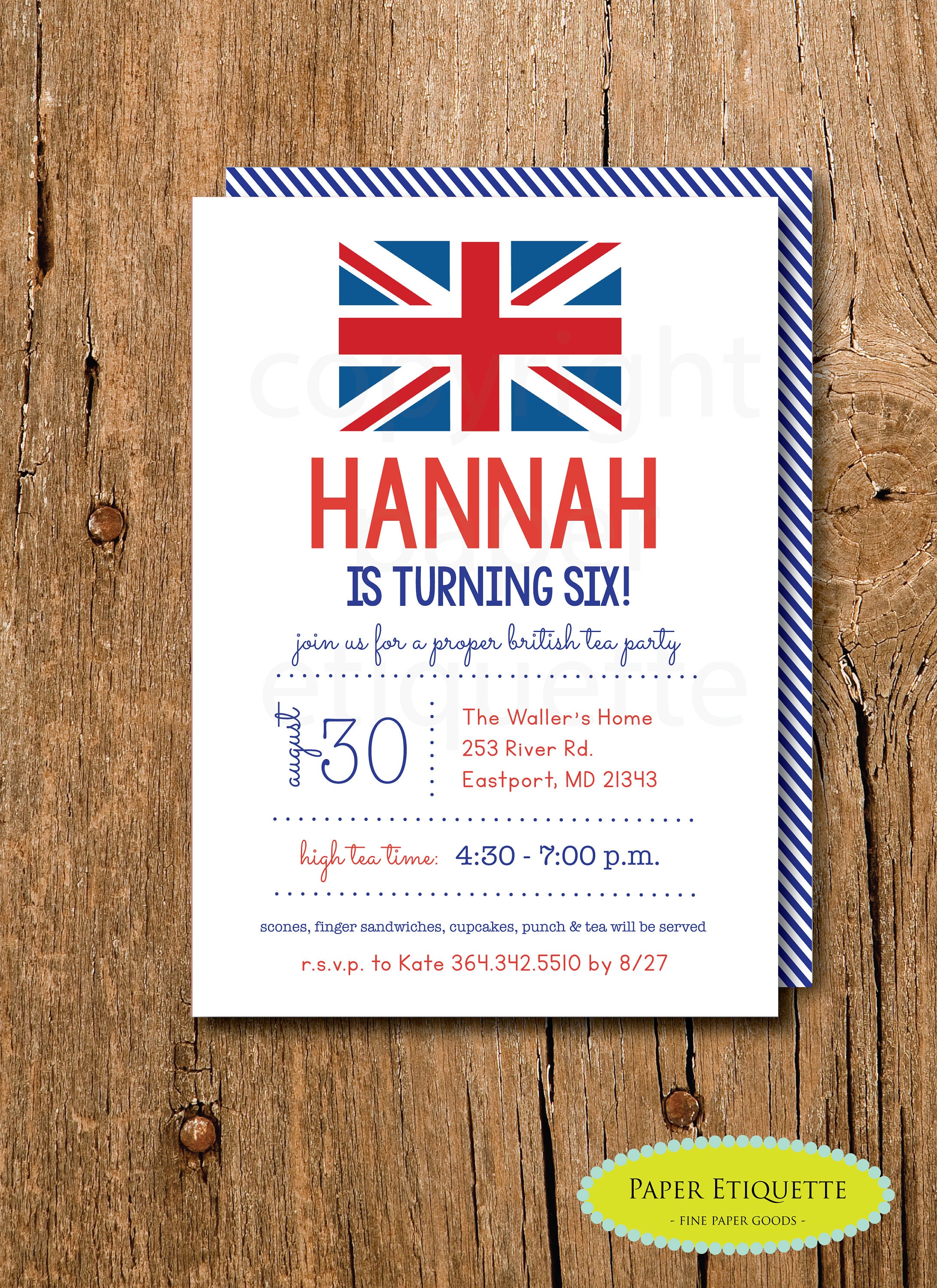 British Themed Party Invitations