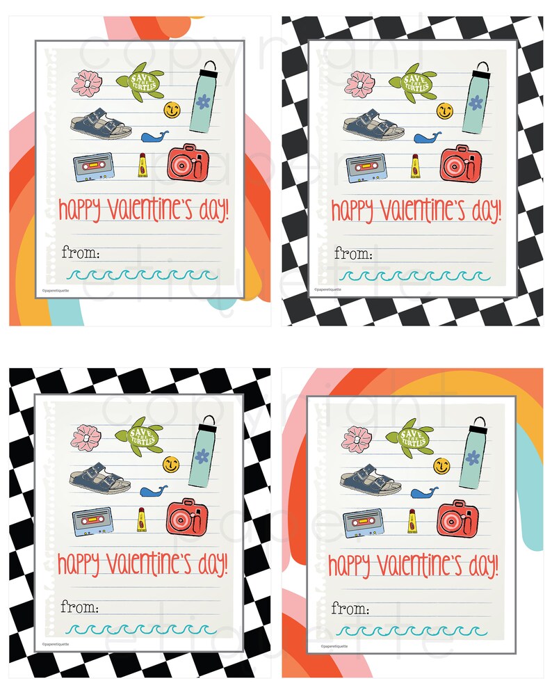 VSCO Girl Valentine's Day Cards Environmental Valentine - Etsy