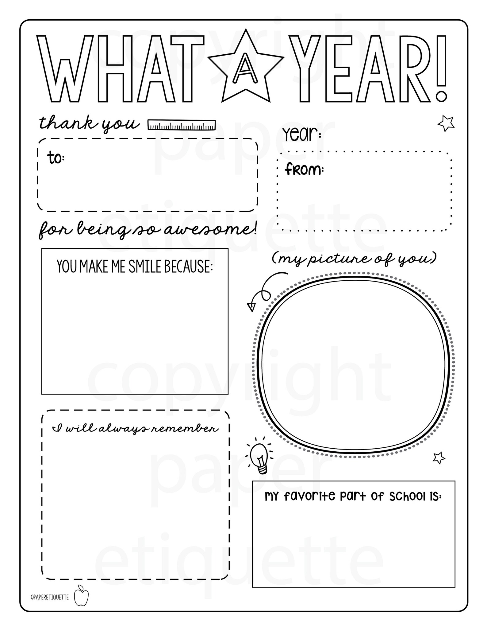 End of School Year Printable Teacher Appreciation End of - Etsy