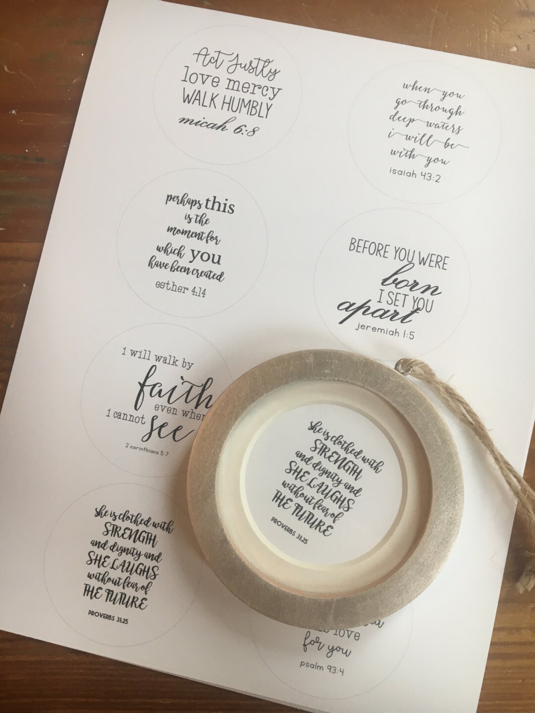 Bible Verse Cupcake Topper, Ornament, Tags and Stickers, Scripture ...