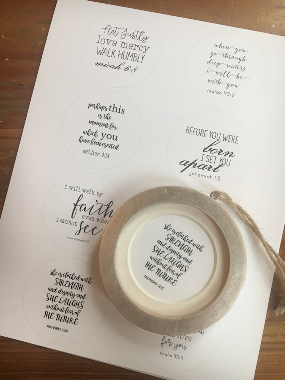 Bible Verse Cupcake Topper Ornament Tags and Stickers | Etsy
