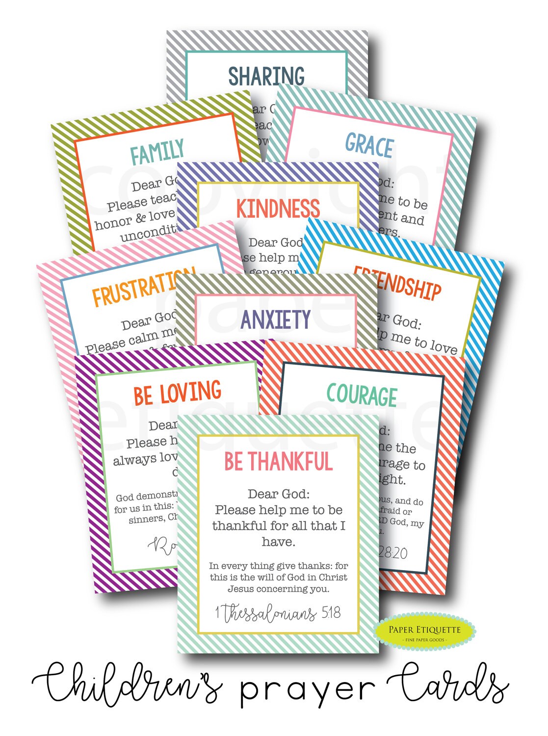 Children's Prayer Cards 40 Christian Prayer Cards for - Etsy