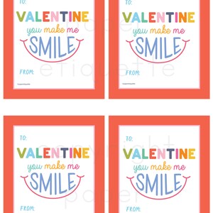 Colorful SMILE Valentine's Day Cards - Gender Neutral Valentine ...