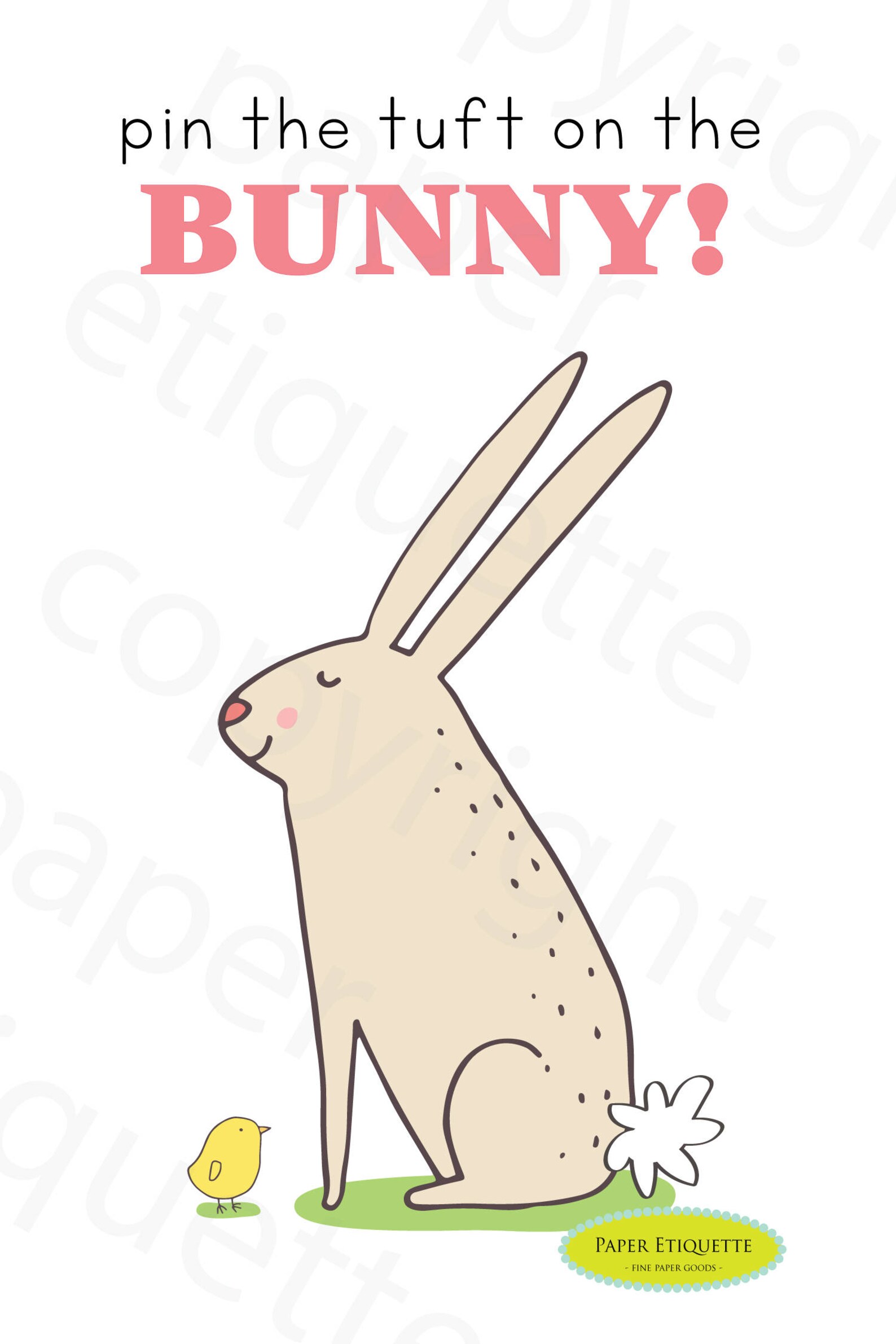 Pin the Tuft on the Bunny Game Pin the Tail on the Easter | Etsy