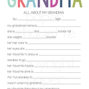 All About My Grandma - Mother's Day Gift - Grandma Christmas Gift-print ...