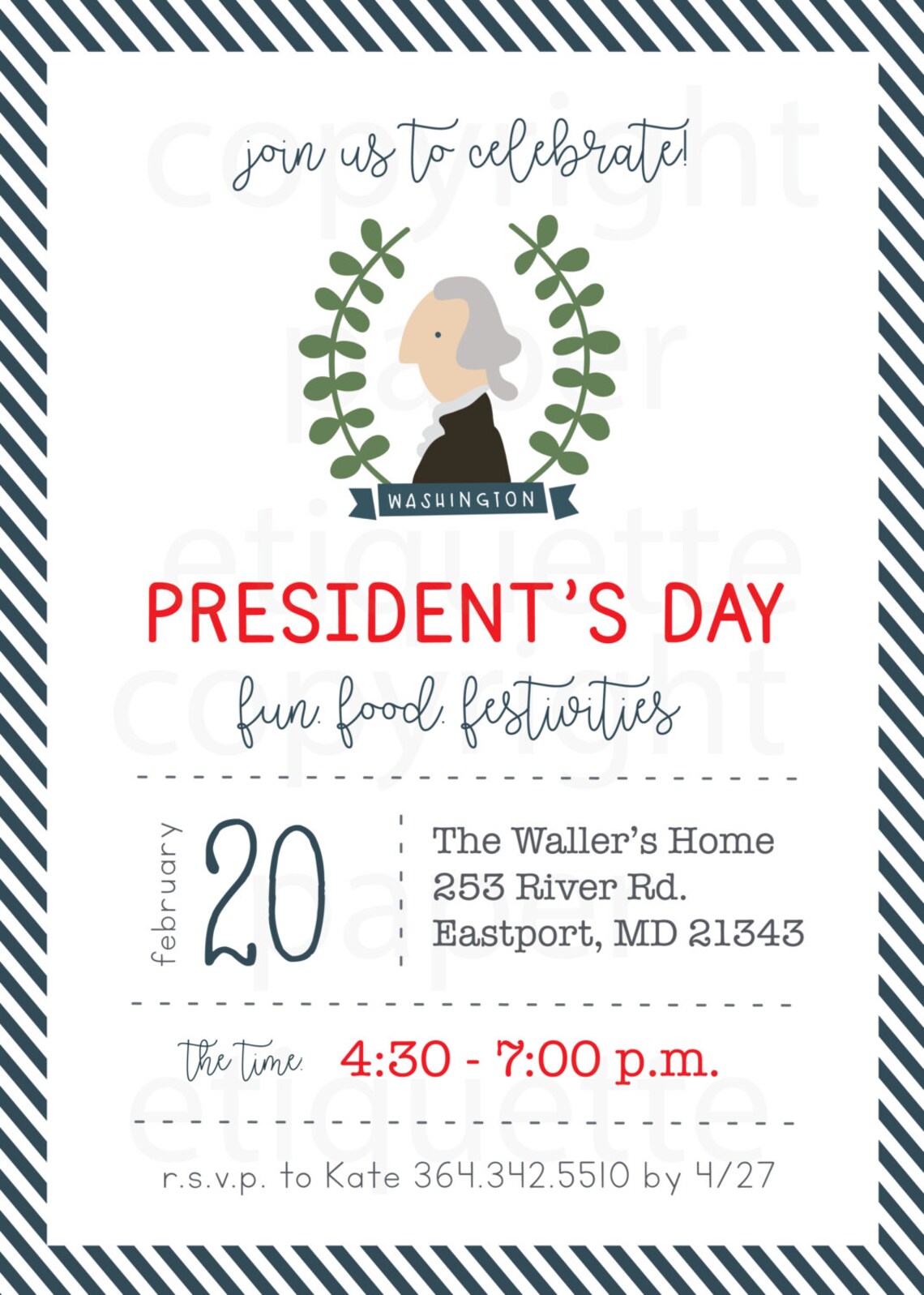 President's Day Birthday Invitations Hipster - Etsy