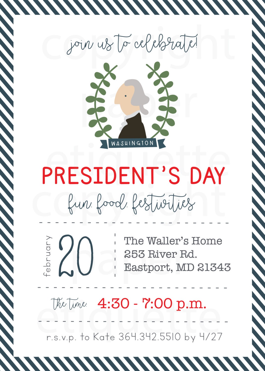President's Day Birthday Invitations Hipster - Etsy