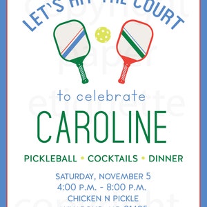 Pickleball Invitaiton, Pickleball Party, Pickleball Birthday Party ...