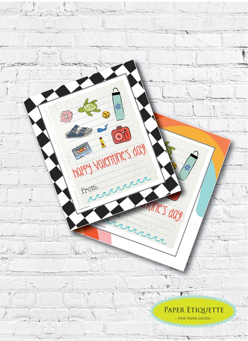 VSCO Girl Valentine's Day Cards Environmental Valentine - Etsy