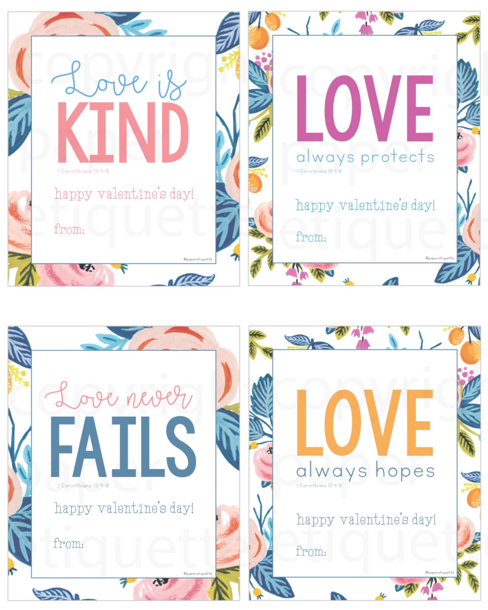 Christian Valentine's Day Cards Bible Verse Valentine - Etsy