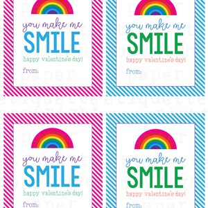 Kid Valentine's Day Cards Preschool Valentine rainbow Valentine ...