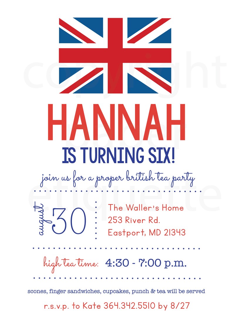 Union Jack Party Invitations British London Birthday Tea - Etsy