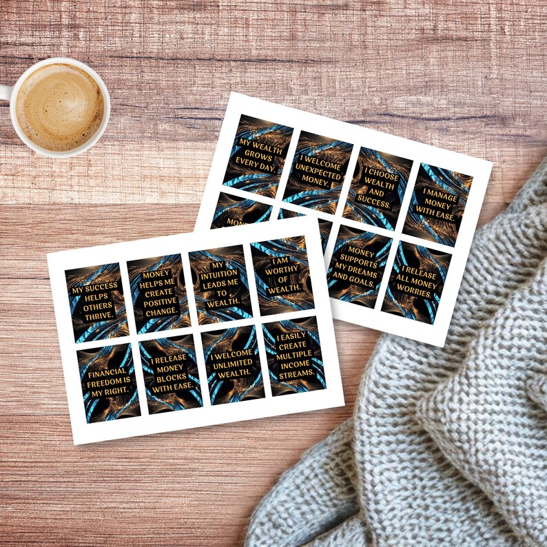 Abundance Affirmation Cards Printable Digital Download Money ...