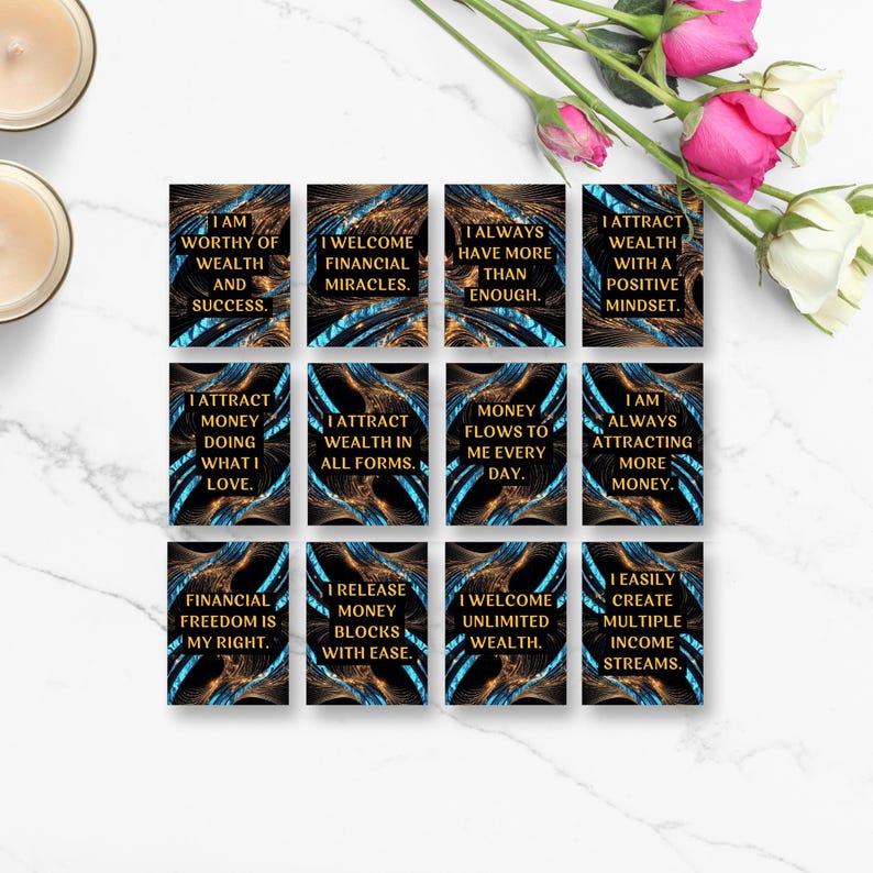 Abundance Affirmation Cards Printable Digital Download Money ...