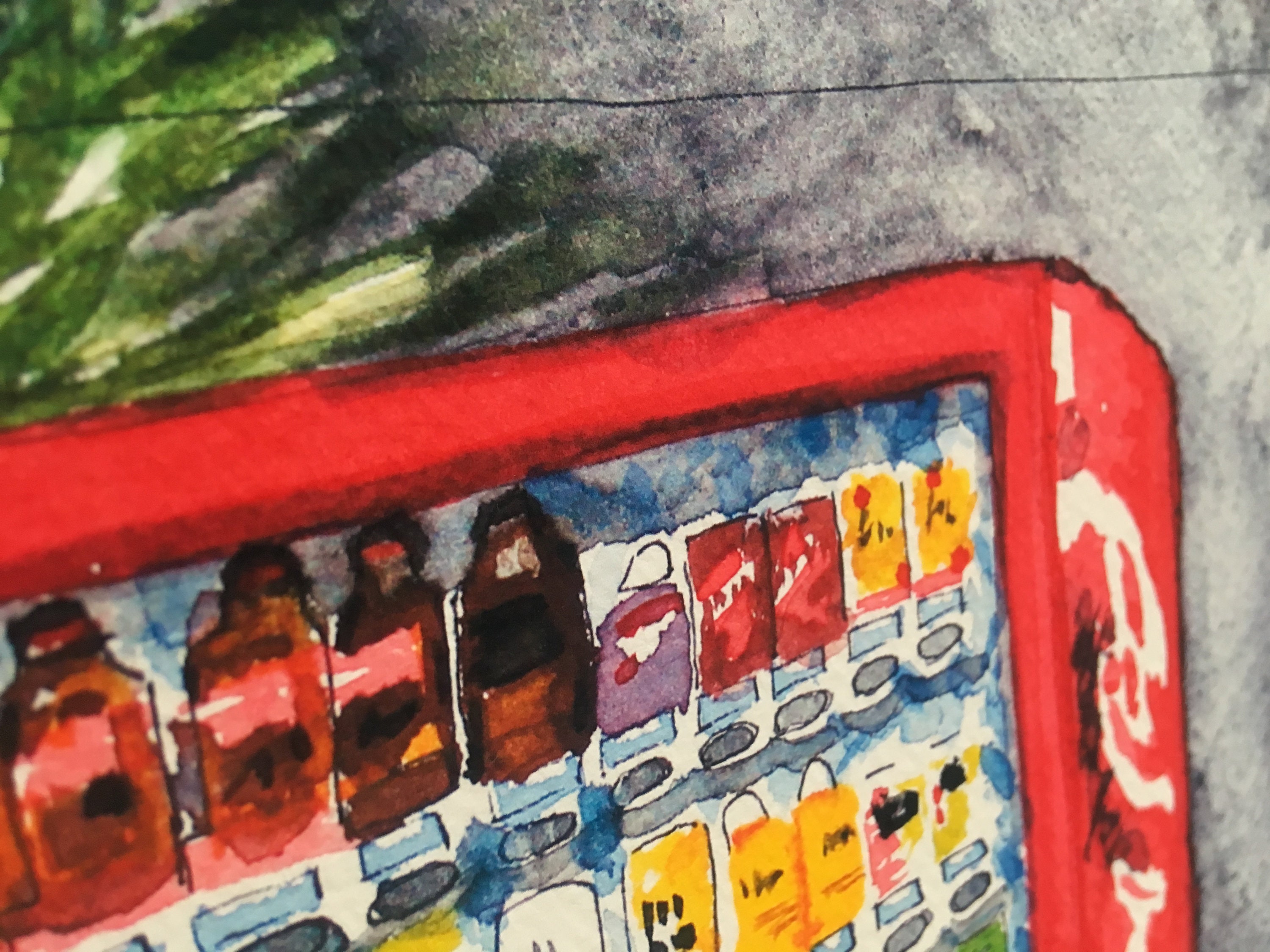 Watercolour Painting Vending Machine in Japan Watercolour Print shin ...