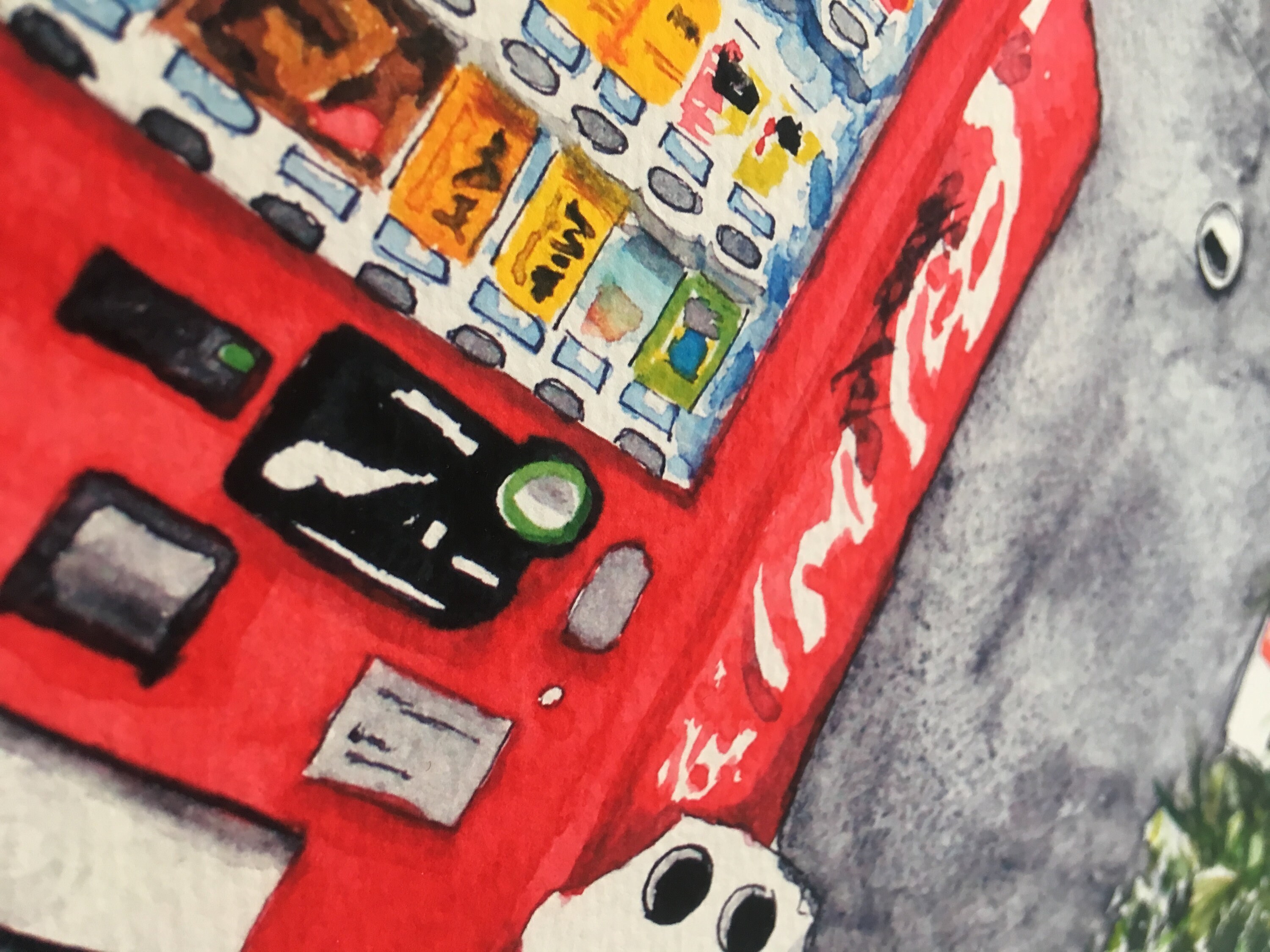 Watercolour Painting Vending Machine in Japan Watercolour Print shin ...