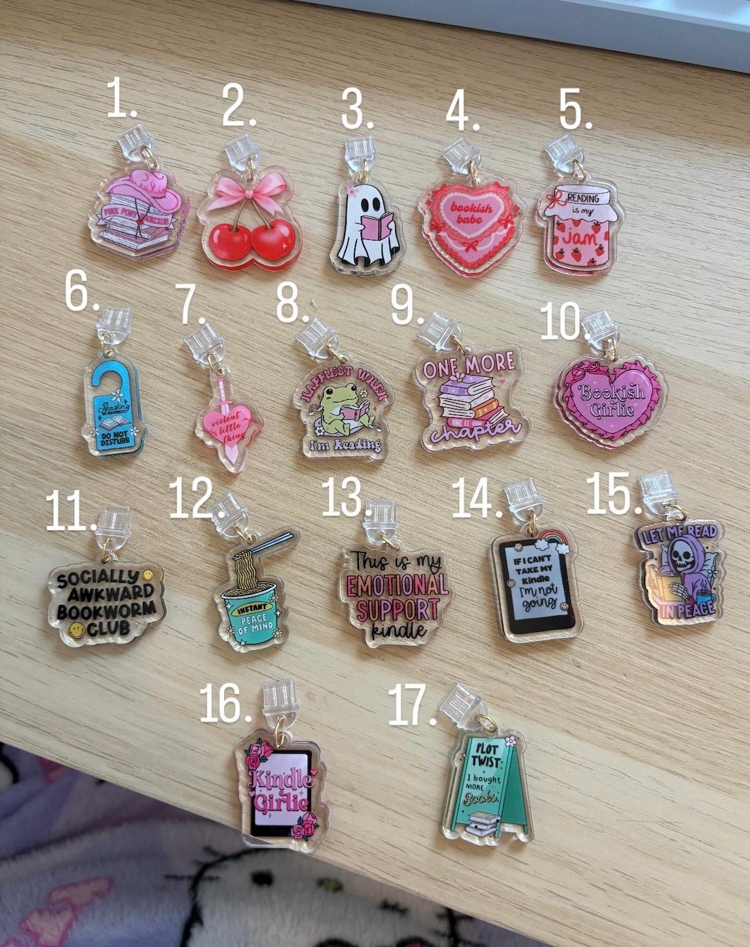 Bookish Acylic Dust Plug Charms /kindle Charms /phone Charm/ USB C ...
