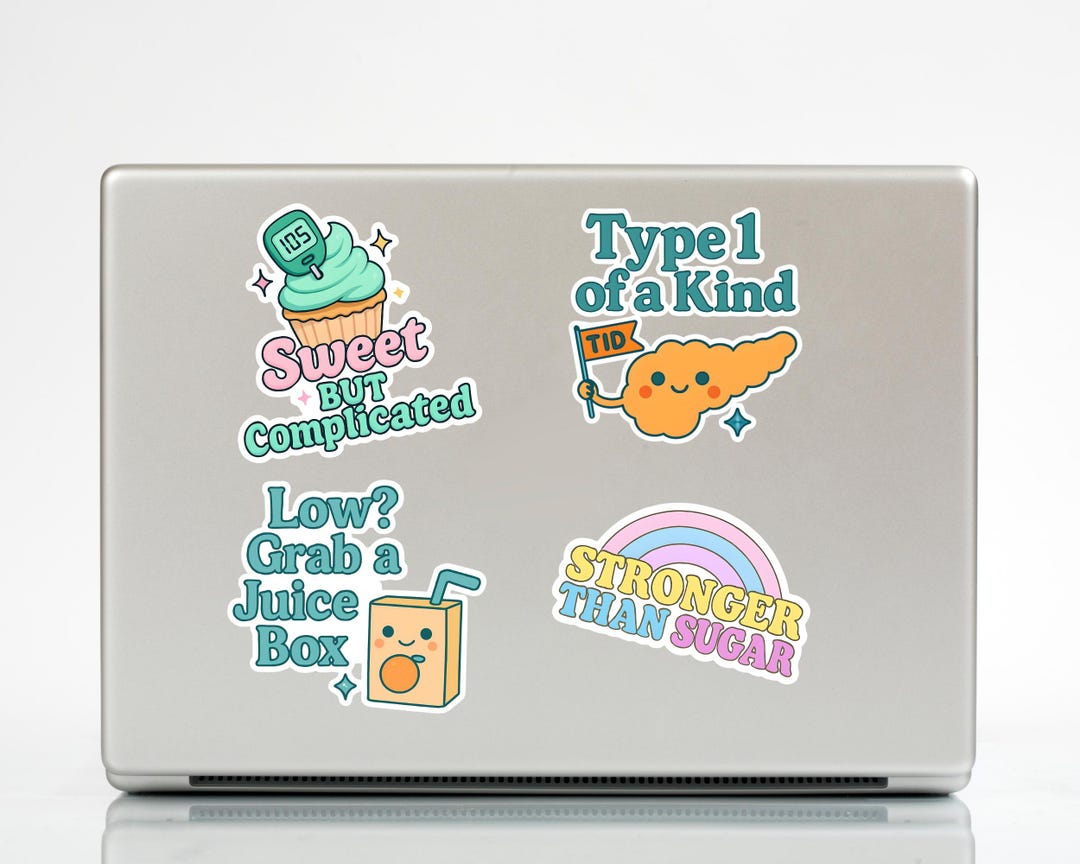 Colorful Diabetes Awareness Sticker Bundle, Premium T1D Stickers, Type ...