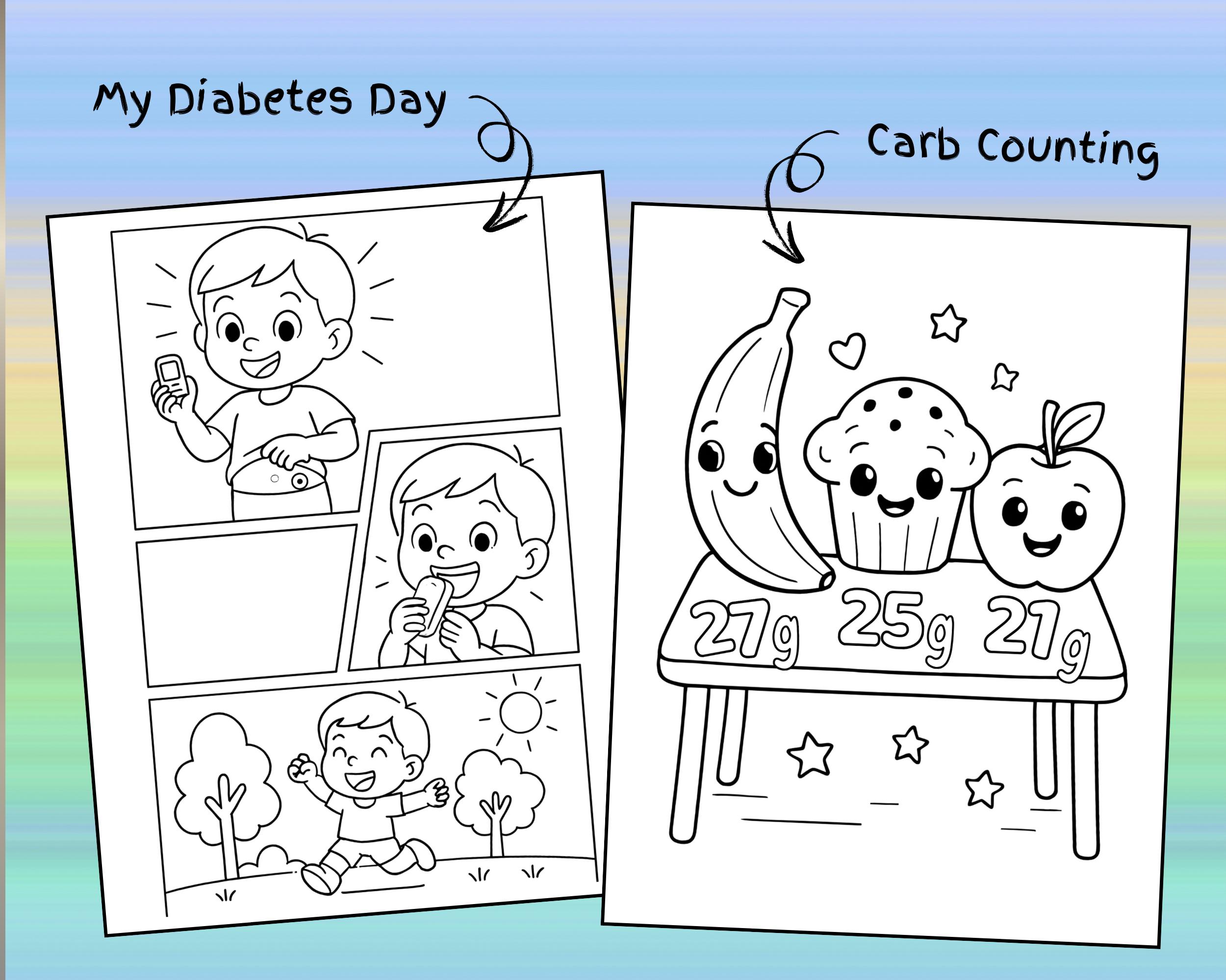 Diabetes Awareness Coloring Pages: Fun Activity Book (PDF Download) - Etsy