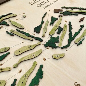 Framed Golf Map Golf Course Art Wooden Golf Map Handcrafted - Etsy