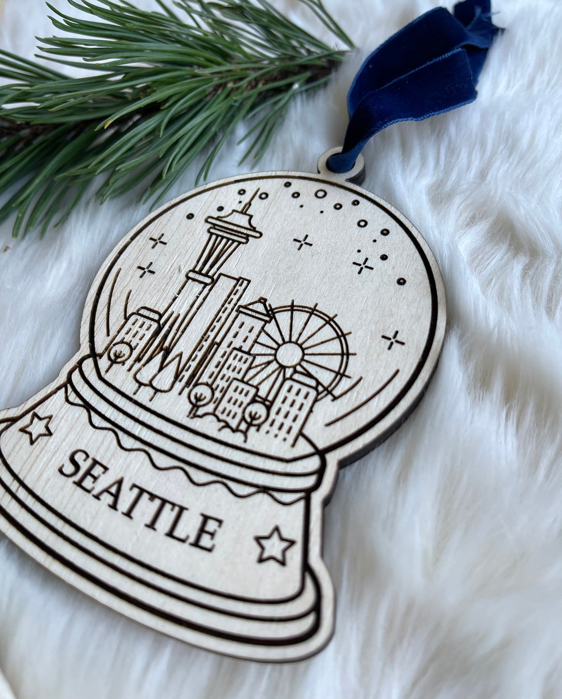 Washington State Christmas Ornament Seattle Puget Sound Mount Rainier ...