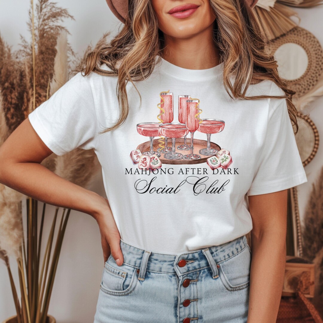 Mahjong Shirt Social Club 2025 Bach and Bam Mahj Gals Gift Disco Mah ...