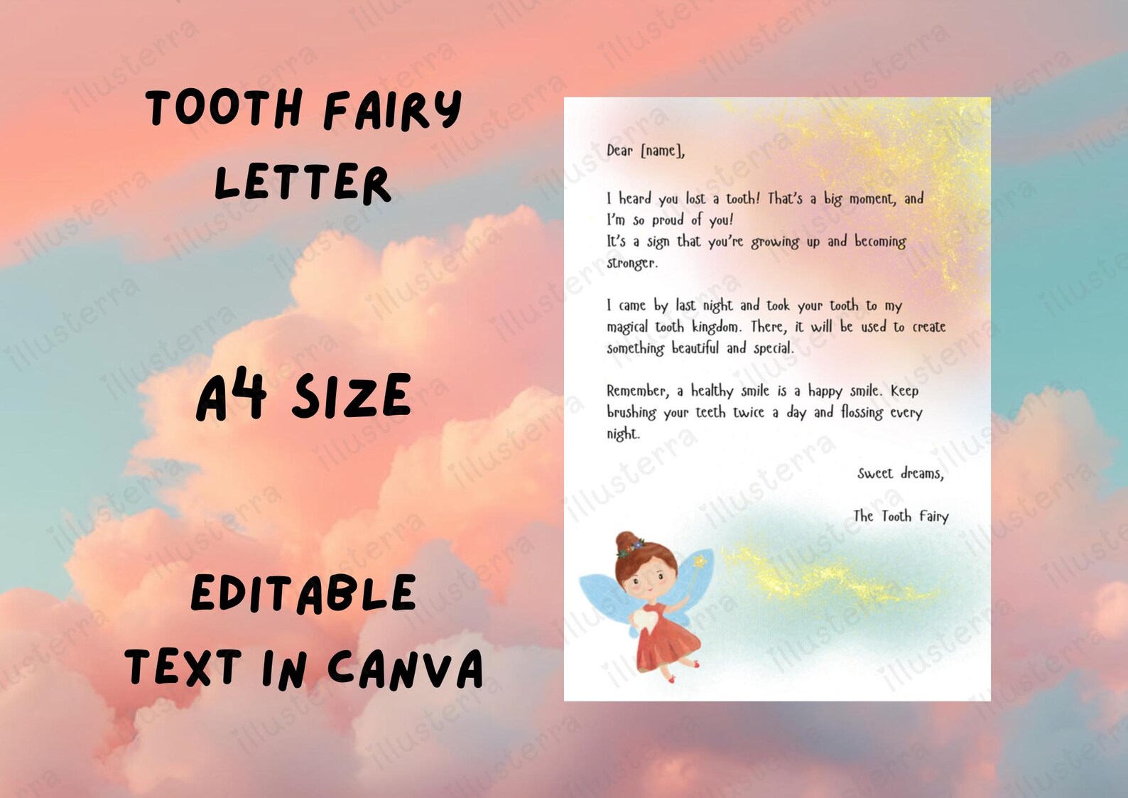 Editable Tooth Fairy Set With Envelope - Tooth Fairy Letter - Fully ...