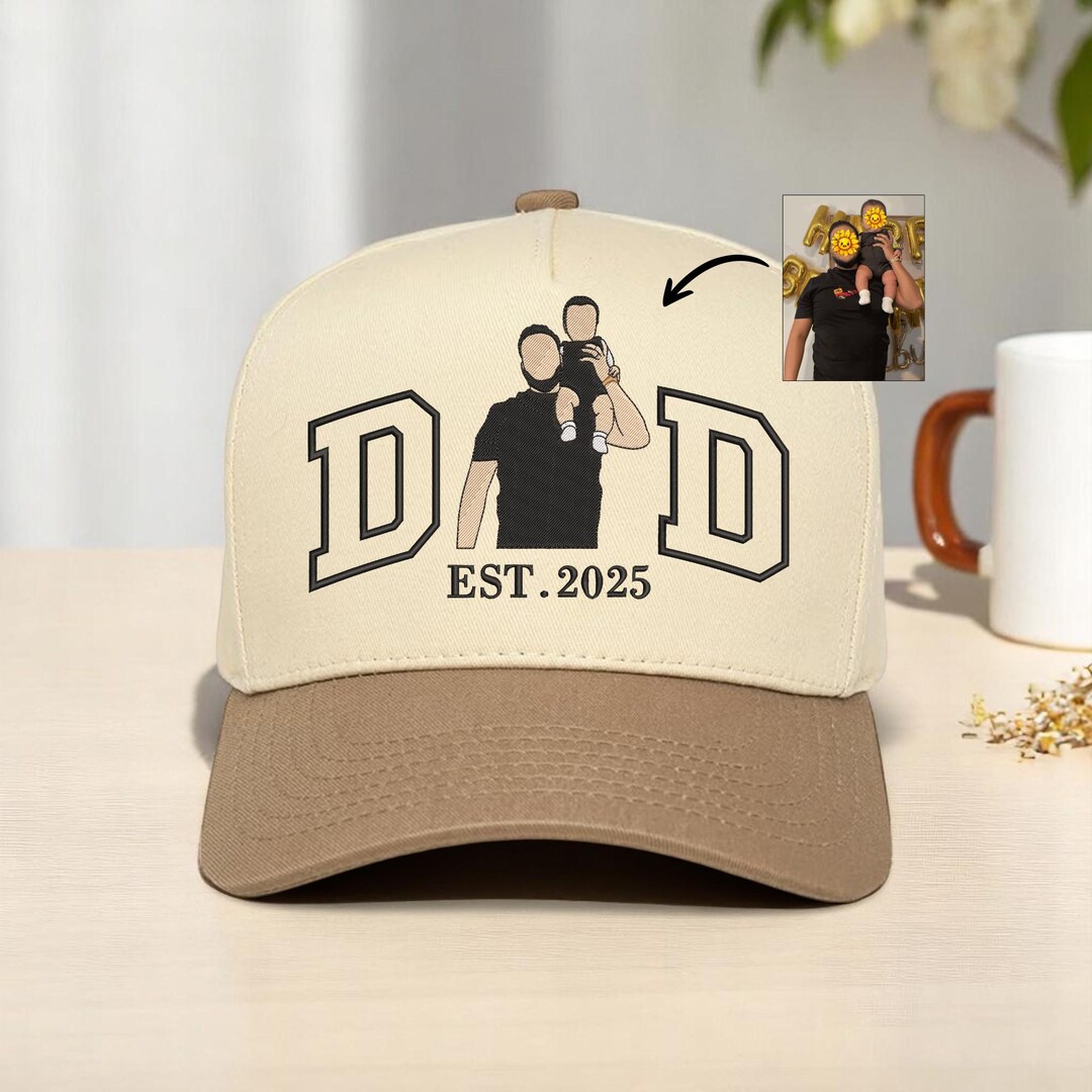 Custom Photo Embroidered Dad Hat, Father's Day Gift - Etsy