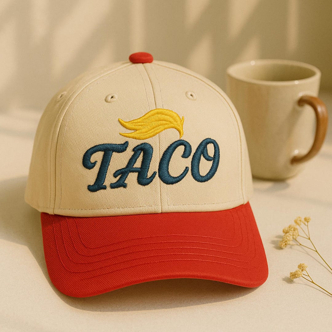 Embroidered Taco Trucker Cap, TACO Trump Always Chickens Out Hat, Anti ...