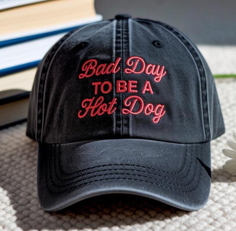 Embroidered Trucker Hat, Funny Hot Dog, Summer Snapback Cap - Etsy