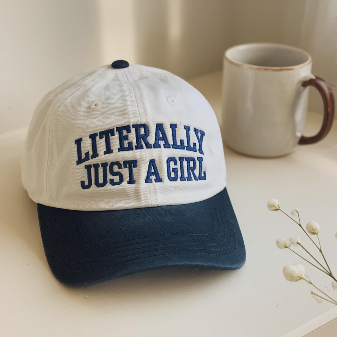 Literally Just A Girl Embroidery Two Tone Trucker Hat, Literally Just A ...