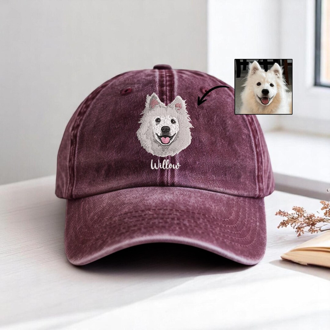 Custom EMBROIDERED Pet Hat Using Pet Photo Personalized Dog Hat Custom ...
