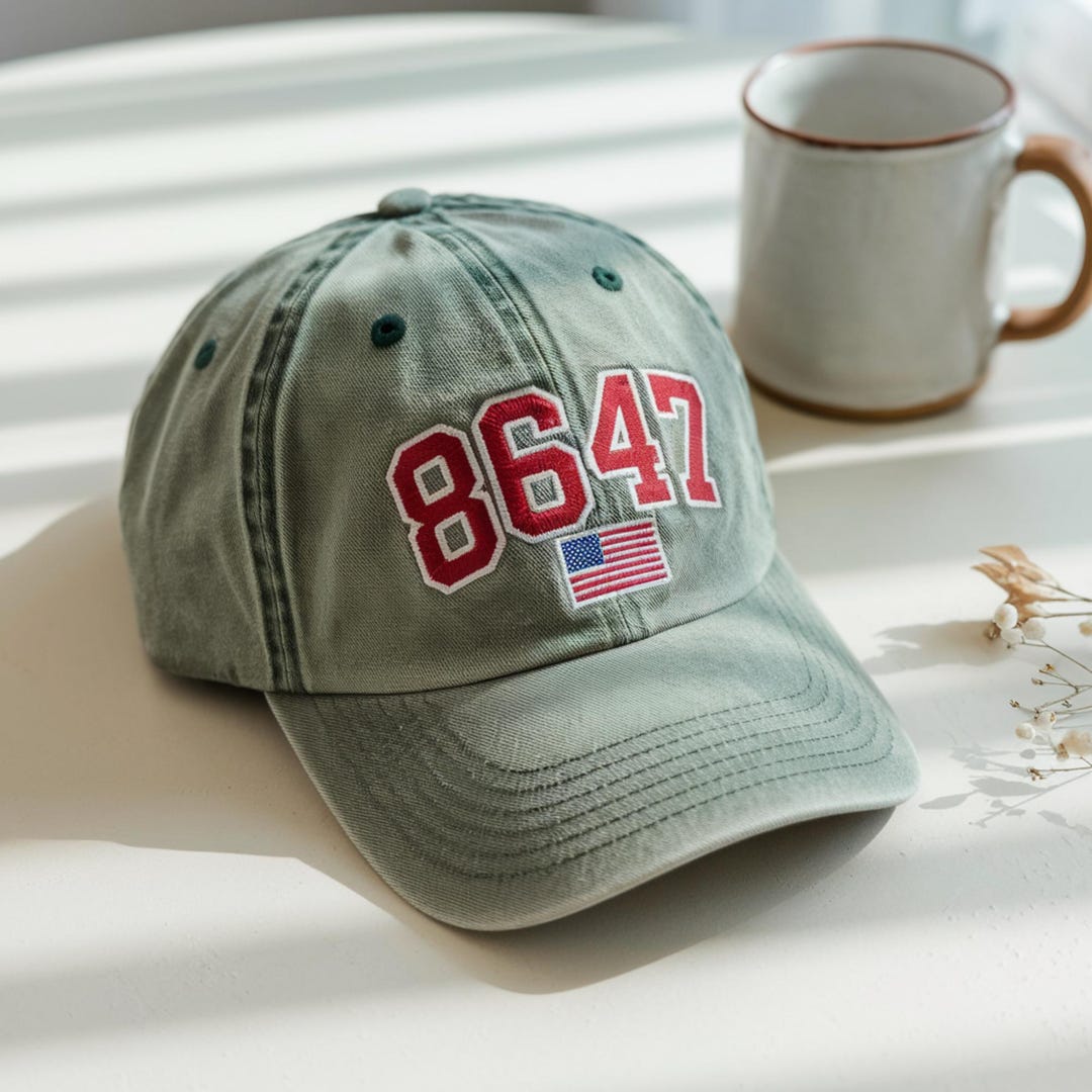 Embroidered 8647 Washed Cap, Political Gift - Etsy