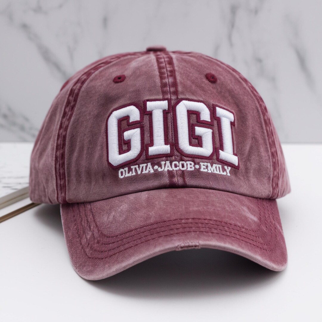 Embroidered Gigi Hat With Grandkids Names, Custom Cotton Twill Cap - Etsy