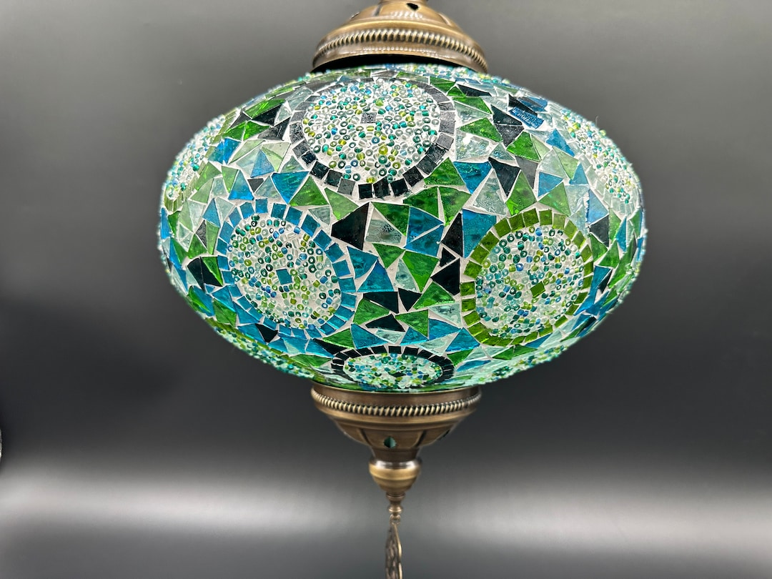 Handmade Turkish Mosaic Pendant Lamp, Colorful Hanging Light, Bohemian ...
