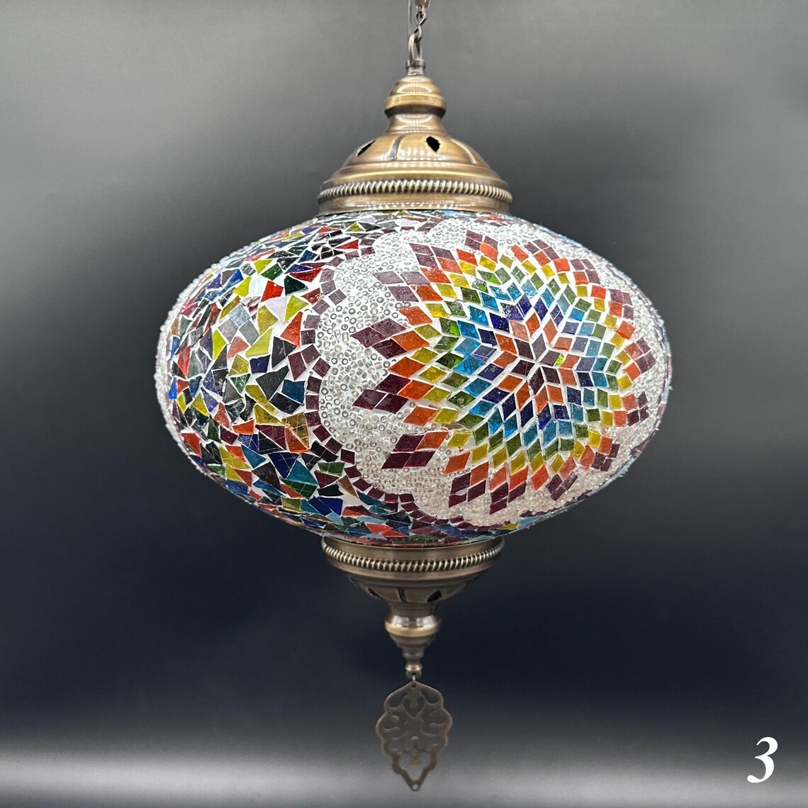 Handmade Turkish Mosaic Pendant Lamp, Colorful Hanging Light, Bohemian ...