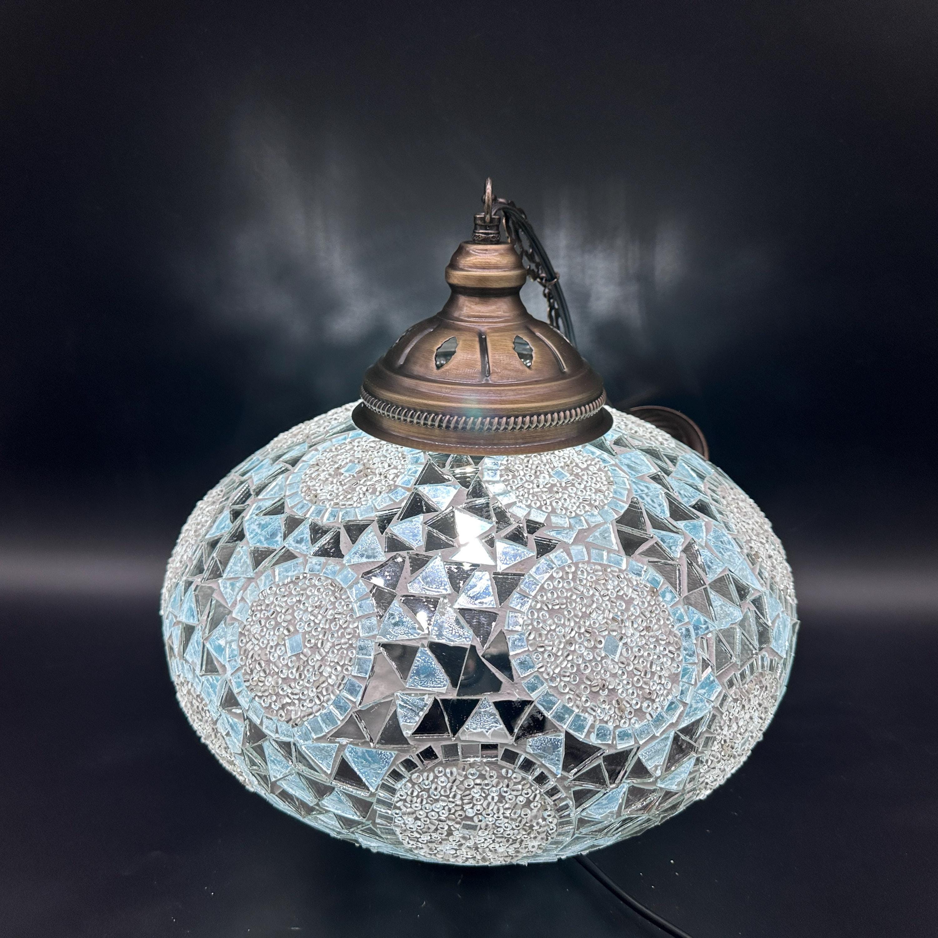 Handmade Turkish Mosaic Pendant Lamp, Colorful Hanging Light, Bohemian ...