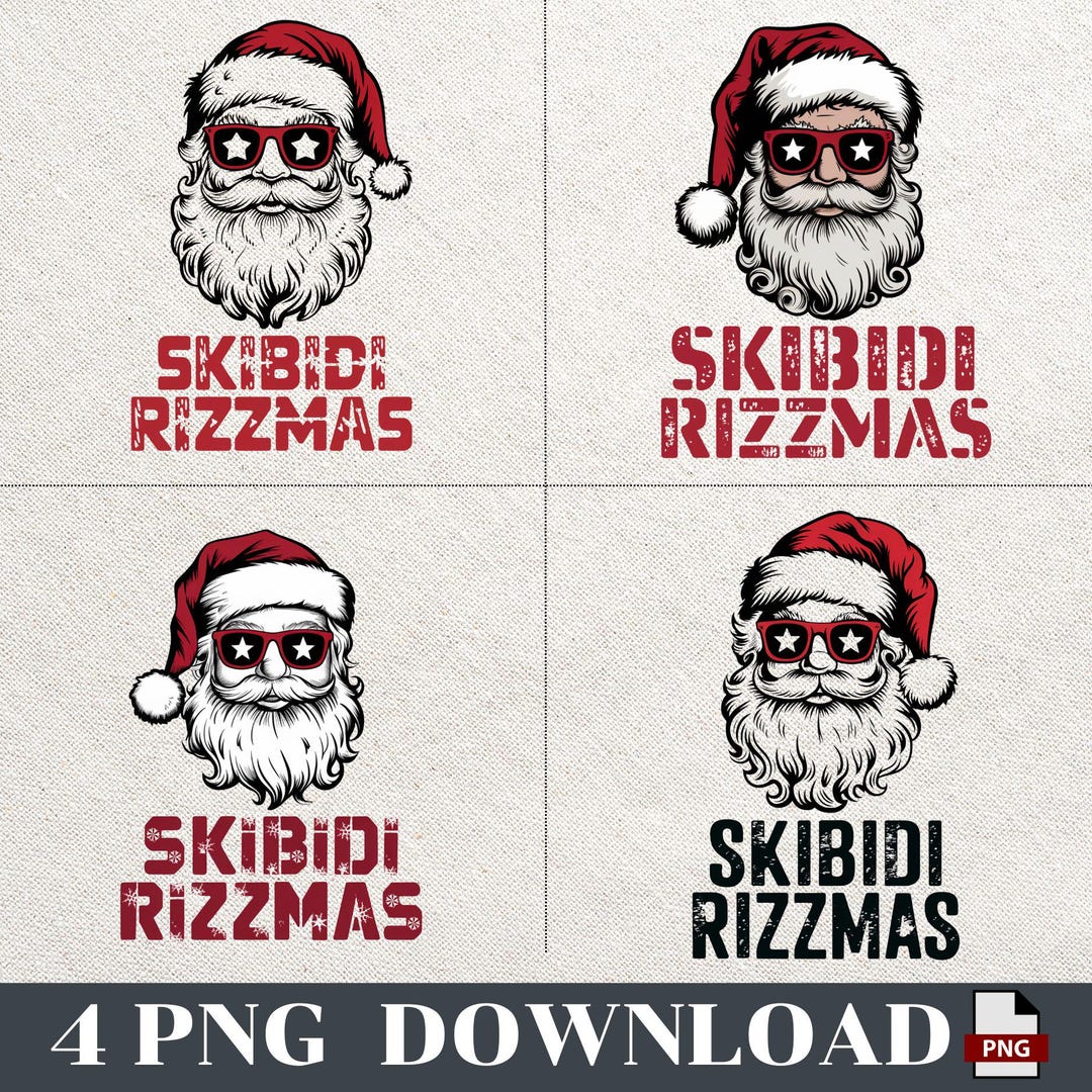 Skibidi Rizzmas Png, Merry Rizzmas Santa Bruh Christmas Png, Rizz the ...